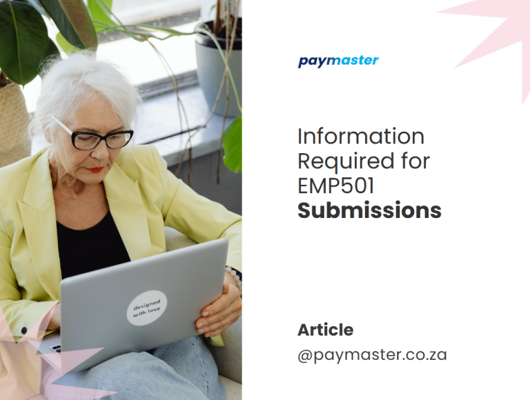 Information Required for EMP501 Submissions - HR Master